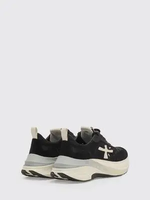 Premiata Hill Nylon And Suede Low Top Sneakers - Black 1