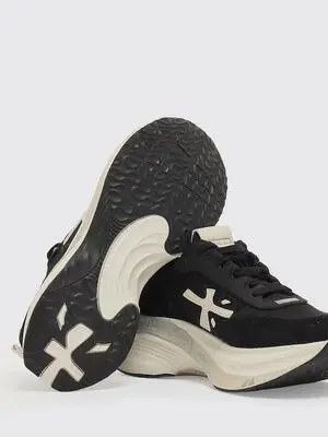Premiata Hill Nylon And Suede Low Top Sneakers - Black 1