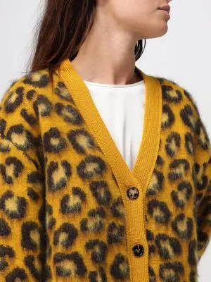 Bottega Veneta Leopard Print Knit Sweater - Brown