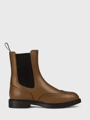 DOUCAL'S Chelsea Boots With Brogue Detailing - Brown