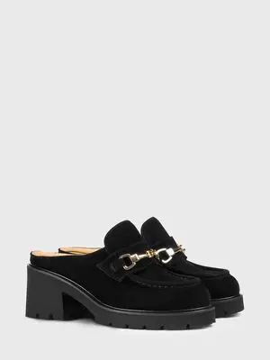 DOUCAL'S Platform Mules - Black
