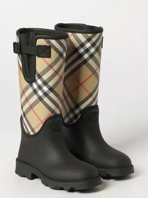 Burberry Checked Buckled Boots