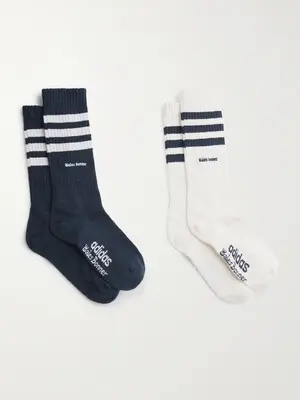 ADIDAS ORIGINALS Wales Bonner Striped Ribbed Cotton-blend Socks Set Of Two - Multi