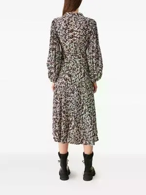 GANNI Floral-print Wrap Midi Dress