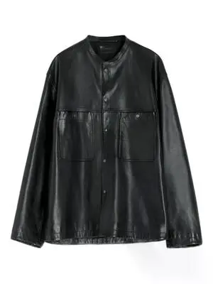 LEMAIRE Snap-closure Patch-pocket Leather Overshirt