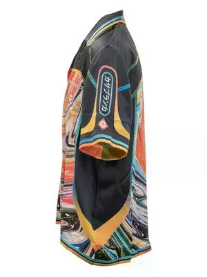 Casablanca Graphic-print Silk Shirt - Black
