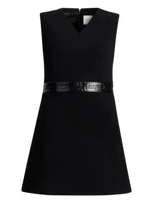 Patou V-neck Wool Mini Dress
