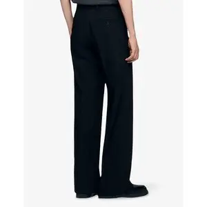 Sandro Wide-leg Stretch-wool Trousers