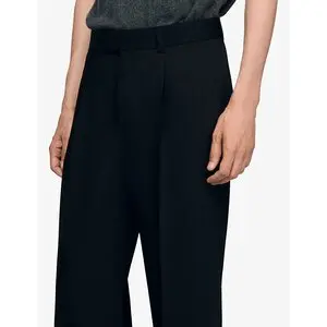 Sandro Wide-leg Stretch-wool Trousers