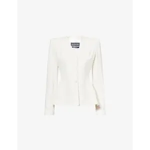 MUGLER V-neck Cinched-waist Woven Jacket