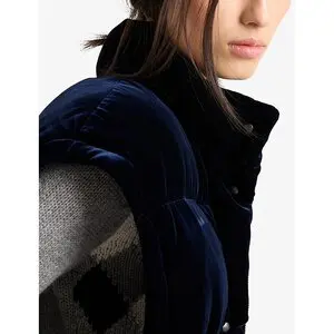 Prada Logo-embellished Velvet Down Jacket