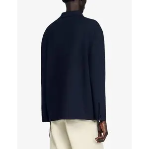 Sandro Long-sleeved Chest-pocket Stretch-knit Jacket