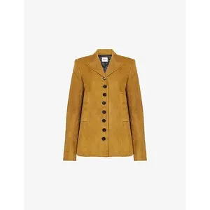 Khaite Saraphina Peak-lapels Suede Jacket
