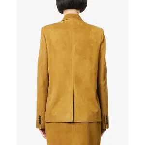 Khaite Saraphina Peak-lapels Suede Jacket