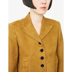 Khaite Saraphina Peak-lapels Suede Jacket