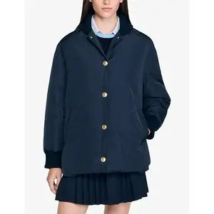 Sandro Quilted Shell Jacket With Contrast Collar
