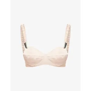 MUGLER Sweetheart-neckline Underwired Silk Bra - Pale Nude