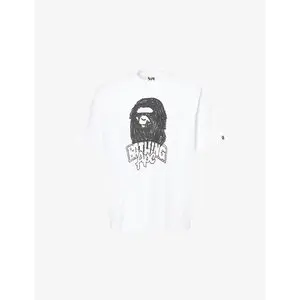 A BATHING APE Hand Drawn Ape Graphic-print Cotton T-shirt - White