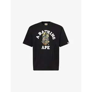 A BATHING APE 1st Camo Shark Graphic-print Cotton T-shirt - Black