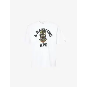 A BATHING APE 1st Camo Shark Graphic-print Cotton T-shirt - White