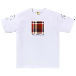 A BATHING APE Check Box Tee - White