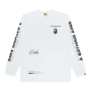 A BATHING APE Graphic Long-sleeve Tee - White