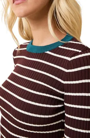 Solid & Striped Dora Ribbed Knit Crop Top - Raisin Brown