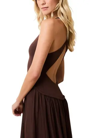 Solid & Striped The Maggie Crossback Maxi Dress - Raisin Brown