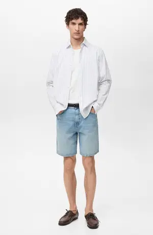 Mango Nonstretch Denim Bermuda Shorts