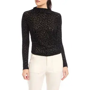 Fifteen Twenty Mock Neck Burnout Top