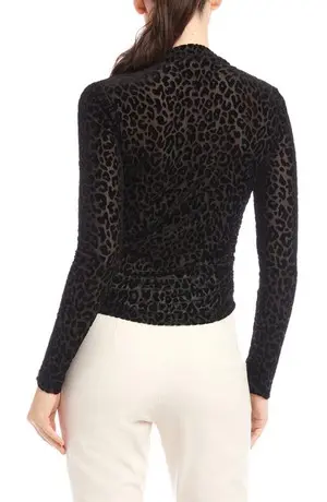 Fifteen Twenty Mock Neck Burnout Top