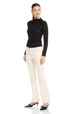 Fifteen Twenty Mock Neck Burnout Top