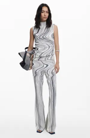 Desigual Distorted Stripe Flare Pants