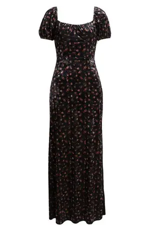 Lulus Jillian Floral Cap Sleeve Gown