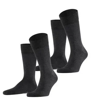 Falke Happy 2-pack Cotton Socks - Anthracite Melange