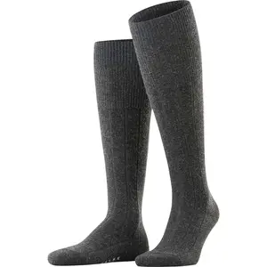 Falke Lhasa Rib Wool Cashmere Knee High Socks - Anthracite Melange