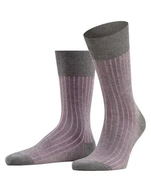 Falke Shadow Striped Dress Socks Ash