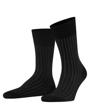 Falke Shadow Striped Dress Socks - Grey-white