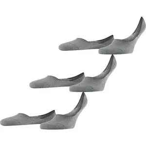 Falke Step Cotton No Show Socks Pack Of 3 - Light Grey Melange