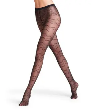 Falke 20 Denier Sheer Patterned Tights - Black