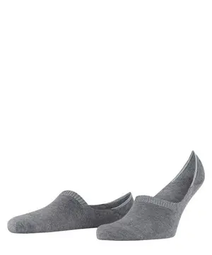 Falke Step Cotton High Cut Invisible Socks - Light Grey Melange