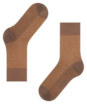 Falke Sensitive Herringbone Crew Socks - Hazel