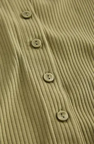 NEXT Ribbed Button-up Top