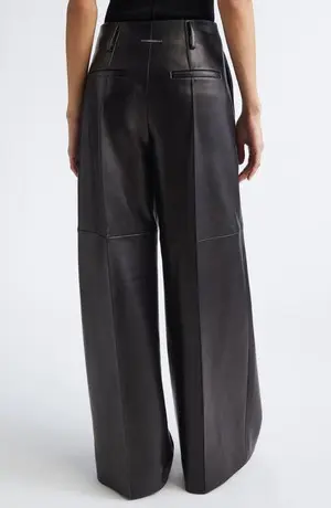 GRACE LING Mercury Wide Leg Leather Trousers