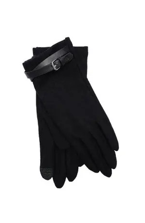 Ralph Lauren Criss-cross Belt Gloves - Black