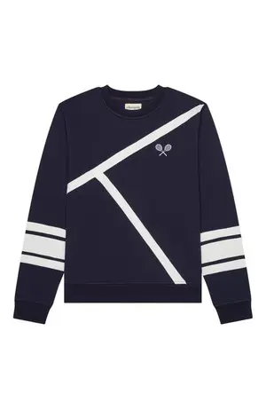 ELLSWORTH + IVEY Tennis Lines Sweatshirt - Navy