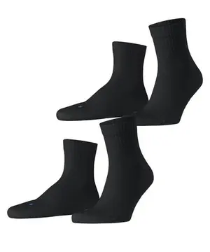Falke Run Ribbed Short Socks - Black