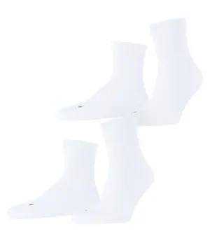 Falke Run Ribbed Short Socks - White