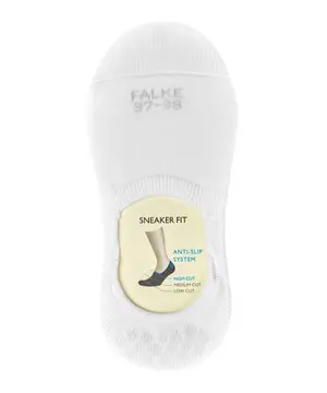 Falke Step Cotton High Cut Invisible Socks - White