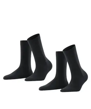 Falke Soft Merino Wool 2-pack Crew Socks - Anthracite Melange